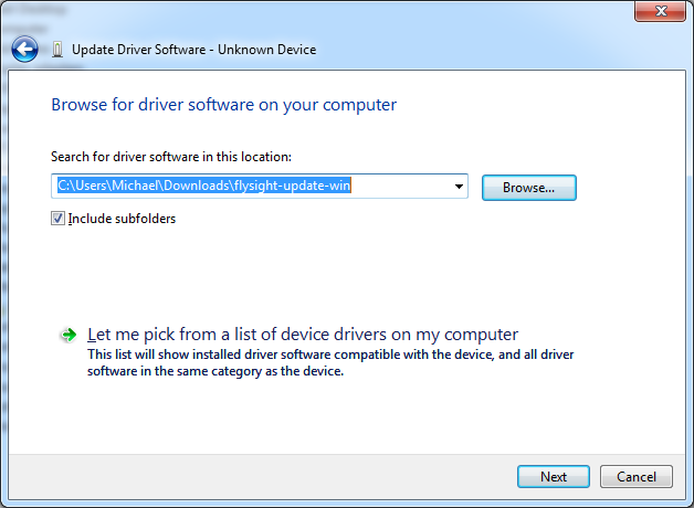 Installing DFU driver (new) - FlySight